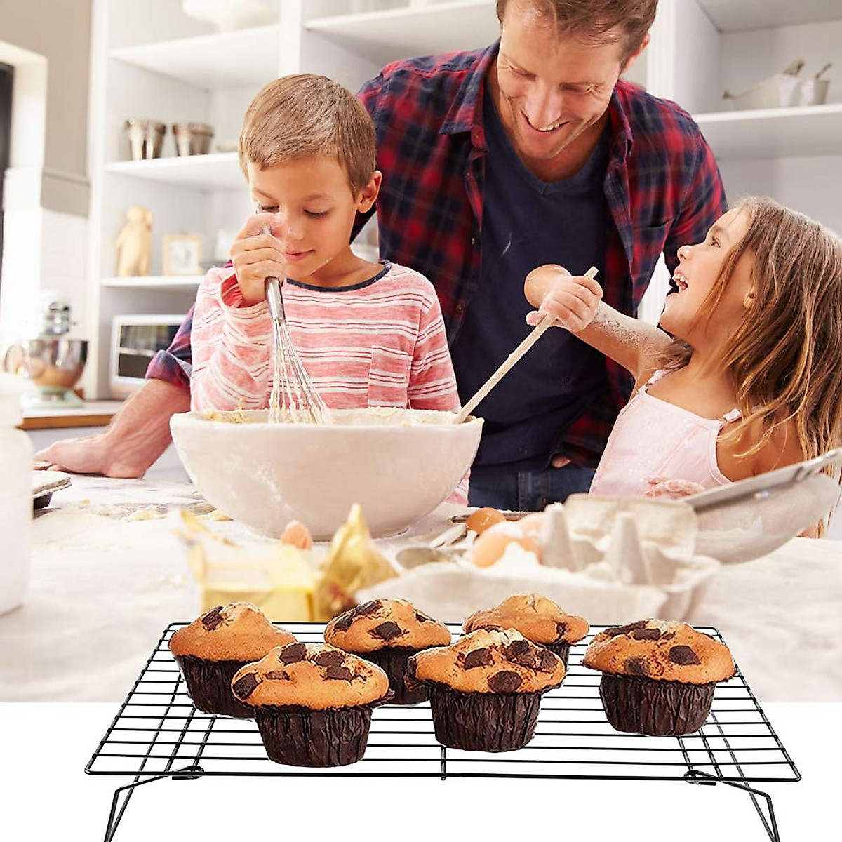 Tier Cooling Rack, Stackable Baking Rack Shelf, Kitchen Cookie Cooling Rack Baking Supplies for Bread Cake Biscuits and More (3-Tier Cooling Racks)