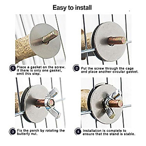 kathson Natural Wood Bird Perch Parakeet Stand Platform Parrot Paw Grinding Sticks Branches Bird Cage Accessories for Budgies Cockatiels Conure Parakeet Lovebirds 7 Pack