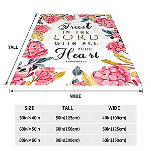 COMCAUF Scripture Blanket Spiritual Gifts for Christian Women Religious Throw Blanket with Bible Verse Healing Blanket with Inspirational Thoughts and Prayers Gift for Women Men 50"x40"