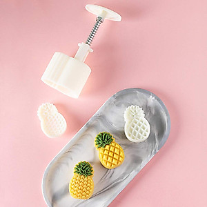 Plastic Mooncake Mold Pineapple Lotus Stamp Hand Press Moon Cake Mould Pineapple Mooncake Cookie Cutter Bakeware Tools