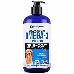 Omega 3 Fish Oil for Dogs - Better Than Salmon Oil for Dogs - Dog Fish Oil Supplement - Reduce Shedding & Itching - Supports Joints, Brain, Heart Health- Dog Skin and Coat Supplement - Fish Oil Liquid