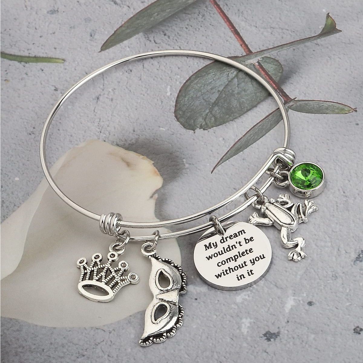 BAUNA Fairytale Frog Inspired Bracelet Princess Tiana Quote Jewelry for Fans My Dream Wouldn’t Be Complete Without You In It (Frog Inspired Bracelet)