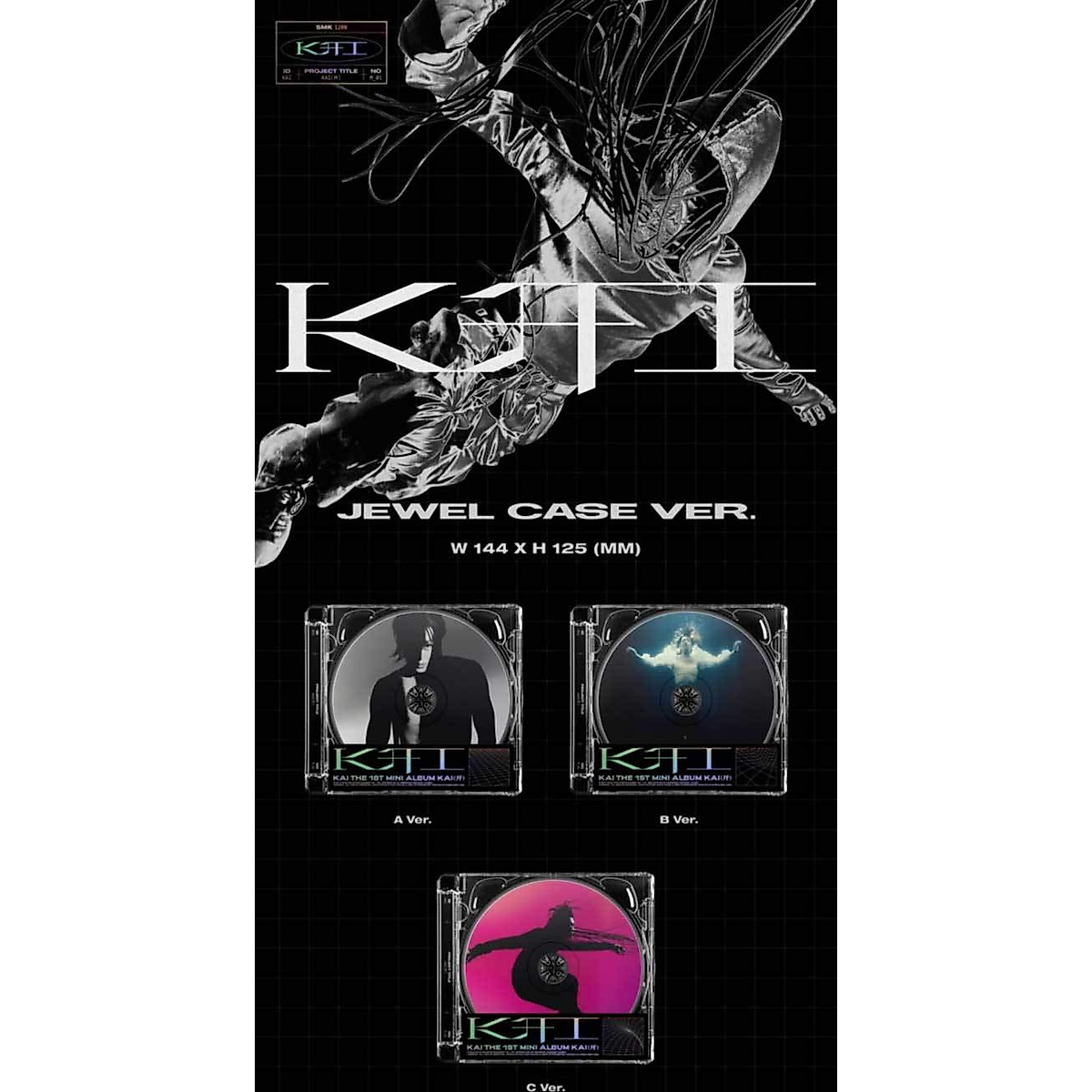EXO Kai Kai 1st Mini Album Jewel Case Version Random Cover CD+8p Lyrics+1p AR PhotoCard+1p AR Clip Card+Message PhotoCard Set+Tracking Kpop Sealed