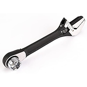 GETUHAND 11Pc Drive Go-Through Standard Mechanic Socket Set, 3/8" Ratchet Socket Wrench Set with 3-IN-1 Black Oxide Adjustable Wrench and Drive 6 Point Socket Set