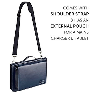 Broonel Blue Leather Laptop Messenger Case - Compatible with HP EliteBook 865 G9 16" WUXGA Laptop