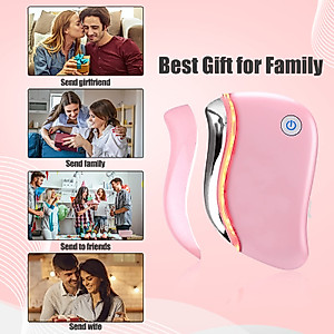 Aikertec Heat Electric Gua Sha Tool, 4-in-1 Multi-Function Anti-Aging Face Massager, Facial Contouring & Firming, Double Chin, Awakening Skin, Deep Treatment