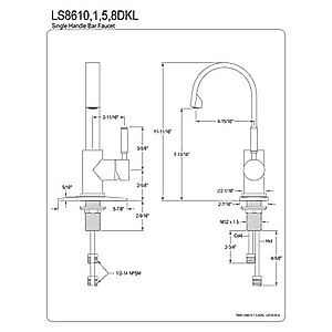 Kingston Brass LS8611DKL Kaiser Bar Faucet, Polished Chrome