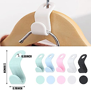 Timisea 100PCS Super Space Saving Clothes Hanger Connector Hooks | 100PCS Plastic Cascading Hangers | Multi-Layer Closet Organizer Hanging Clips | Outfit Hangers for Cabinets Coat Bag Belts,Multicolor