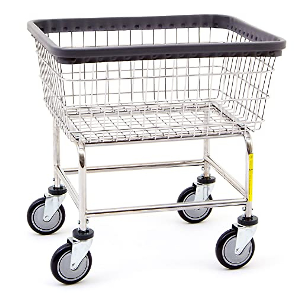 R&B Wire™ 100E Heavy Duty Rolling Wire Laundry Cart, 2.5 Bushel, Chrome
