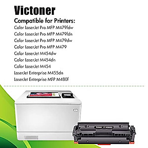 VICTONER 414X 414A Toner Cartridges 4 Pack (with Chip) Compatible Replacement for HP 414X 414A W2020X Work for HP Color Pro MFP M479fdw M454dw M479fdn M454dn Printer Ink (Black Cyan Magenta Yellow)