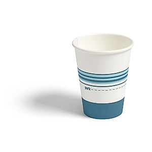 Perk PK54367CT Paper Hot Cup, 12 Oz., White/Blue, 500/Carton