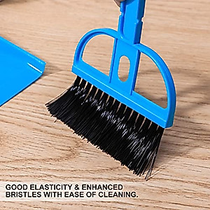 Mini Dustpan and Broom Set Portable Plastic Brush Set (Blue) Used for Desk, Home, Kitchen,Cage Cleaning of Any Small Animals, Guinea Pigs, Rabbits, Hamsters