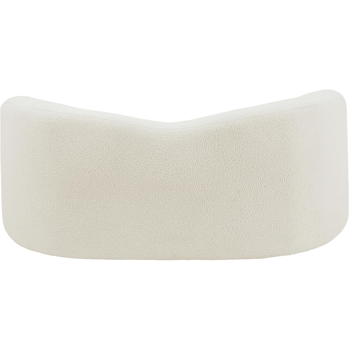 Meridian Furniture 186Cream-L Kali Collection Modern | Contemporary Loveseat with Soft Cream Faux Shearling Teddy Fabric, Curved Back, 62" W x 33" D x 27" H, Cream