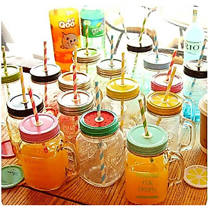 Luckydo Biodegradable Striped Paper Straws,Paper Drinking Straws for Party, Events and Crafts,Baby Shower Decorations 7.75 Inches, 100 Pack (Rainbow Striped)