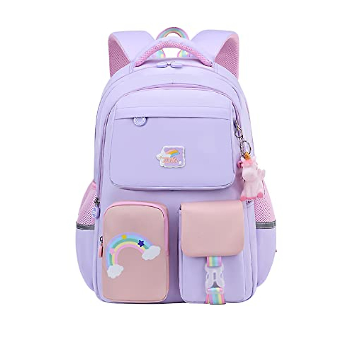 BUNDMAN Pruple Backpack, Kawaii Backpacks in for Teen Girls School Aesthetic Backpack with Cute Kawaii Backpack for school girls