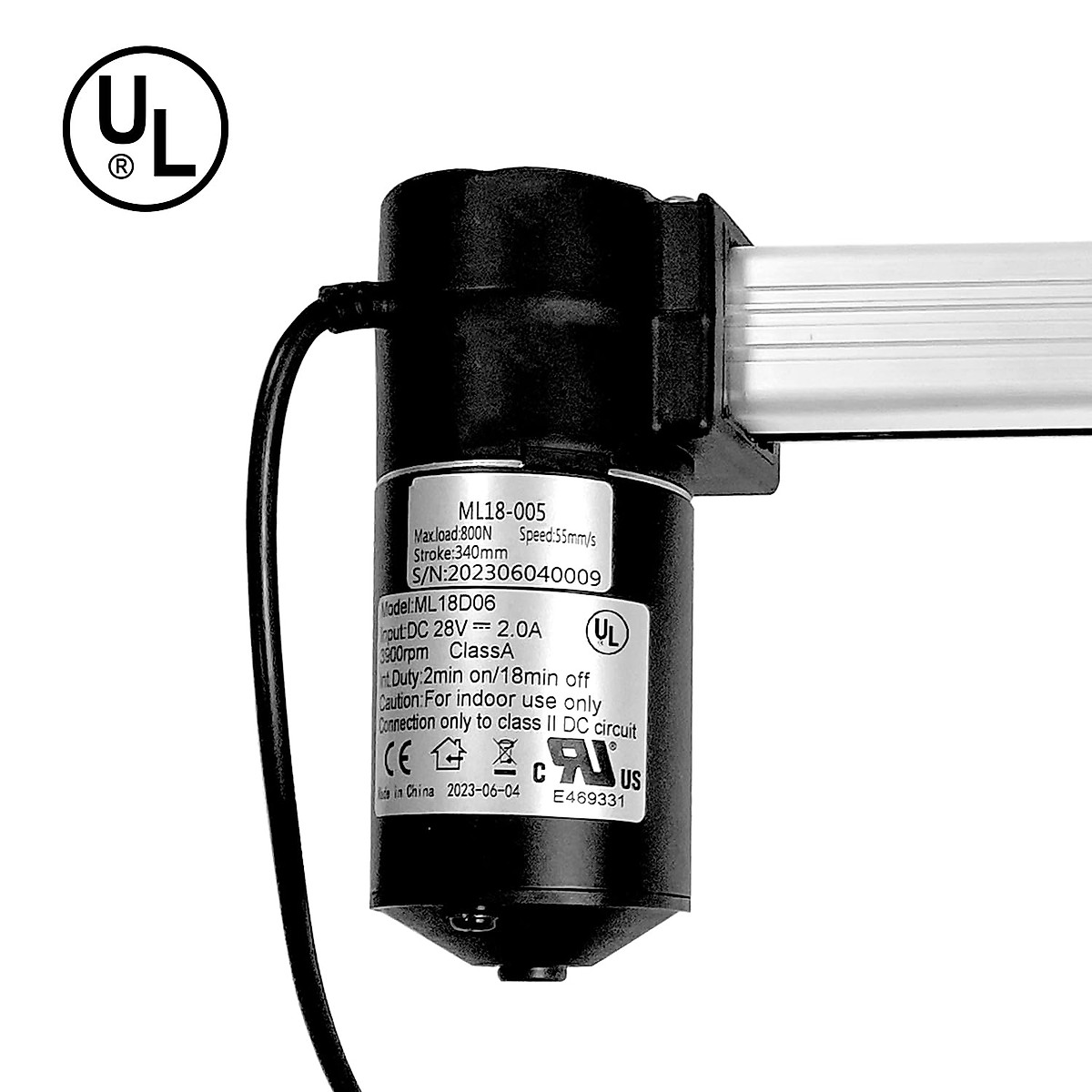 Kroshine Power Recliner Motor Replacement with Cord Model ML18-005 Linear Actuator for Sofa Lift Chair Couch Massage Seat Bed