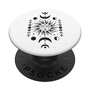 Witchy Sun Moon Celestial Crescent Bohemian Moon PopSockets Swappable PopGrip