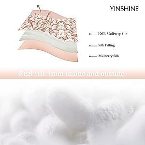 Silk Sleep Mask Set, Silk Hair Scrunchies and Silk Bags for Eye Skin and Sleeping 100% Pure Mulberry Silk 22 Momme Silk with Gift Box(Candy Pink)