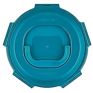 Rachael Ray Leak-Proof Nestable Container Food Storage Bin Set, 10-Piece, Clear with Teal Lids