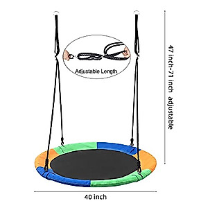 40 Inch Tree Swing Saucer Swing Tree Saucer Swings for Kids Outdoor Swing Round Swing Seat