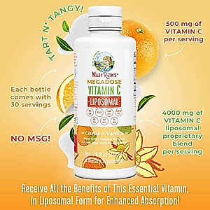 MaryRuth Organics Vitamin C Liquid Liposomal for Women & Men | 500mg Vitamin C Liquid | Sugar Free | Vitamin for Immune Support & Overall Health | Vegan | Non-GMO | Gluten Free | 7.6 Fl Oz