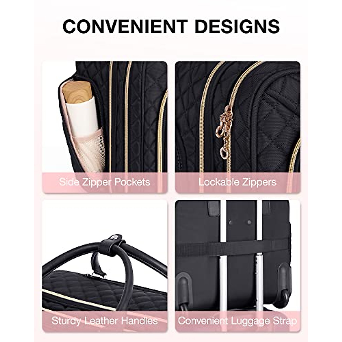 BAGSMART Rolling Laptop Bag Women, Rolling Briefcase for Women, 17.3 Inch with Wheels Computer Bag Rolling Laptop Case for Work Travel Business