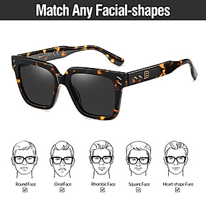 DUCO Retro Square Polarized Sunglasses for Men Women Trendy Vintage Luxury Acetate Sun Glasses UV400 DC2368