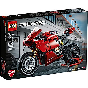 LEGO Technic Ducati Panigale V4 R Motorcycle 42107 Building Set - Collectible Superbike Display Model Kit with Gearbox and Working Suspension, Fun for Adults, and Motorcycle Enthusiasts