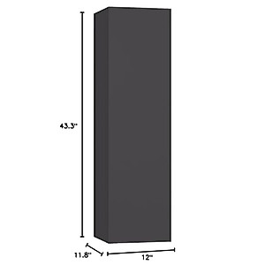 BynJoo Floating TV Stand with Storage Shelves,TV Entertainment Center,Wall Storage Cabinet,for Tv Units,Bathroom,Bedroom,Living Room or Office.Grey(12" x 11.8" x 43.3")