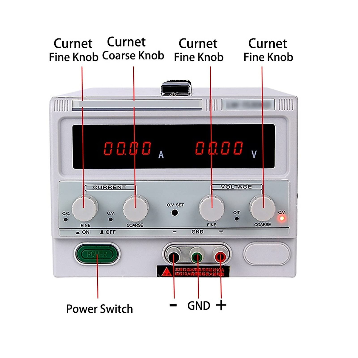 YTHEE DC Power Supply Variable Laboratory DC Power Supply Adjustable Stabilized Bench Source Variable Digital Regulated Power Supply Current Stabilizer High Precision Bench Linear Power Supply