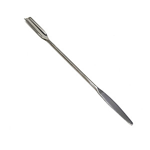 A2Z-DE008 Stainless Steel Double Ended Micro Lab Spatula Sampler, Semi Circle Scoop Spoon & Tapered Arrow End, 7" Length