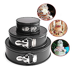 CANDeal Cake Tin Set, Quick Release Springform Cake Tin 4''/7''/9'' Round Non-Stick Cake Pan Bake Tray Tins with Loose Base (Easy-demould Spatula Included)