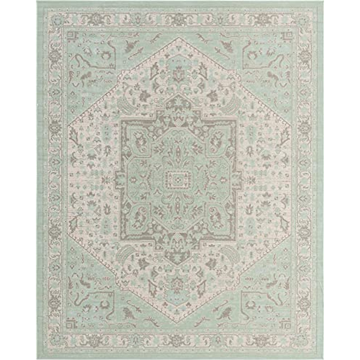 Unique Loom Whitney Collection Traditional Geometric Mint Area Rug (8' 0 x 10' 0)