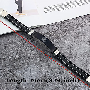 2 Pack The 7 Archangels Prayer Protection Silicone Bracelet, Religious Catholic Godness Saints Angels Seal Amulet Wristband, Christ Christening Personalized Engraved Bangle for Christian,Black,Silver