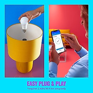 WiZ 60W A19 Tunable White LED Smart Bulb - Pack of 1 - E26- Indoor - Connects to Your Existing Wi-Fi - Control with Voice or App + Activate with Motion - Matter Compatible