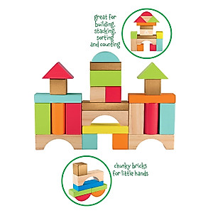 Early Learning Centre Wooden Bricks, Problem Solving, Hand Eye Coordination, Creativity, Kids Toys for Ages 18 Month, Amazon Exclusive
