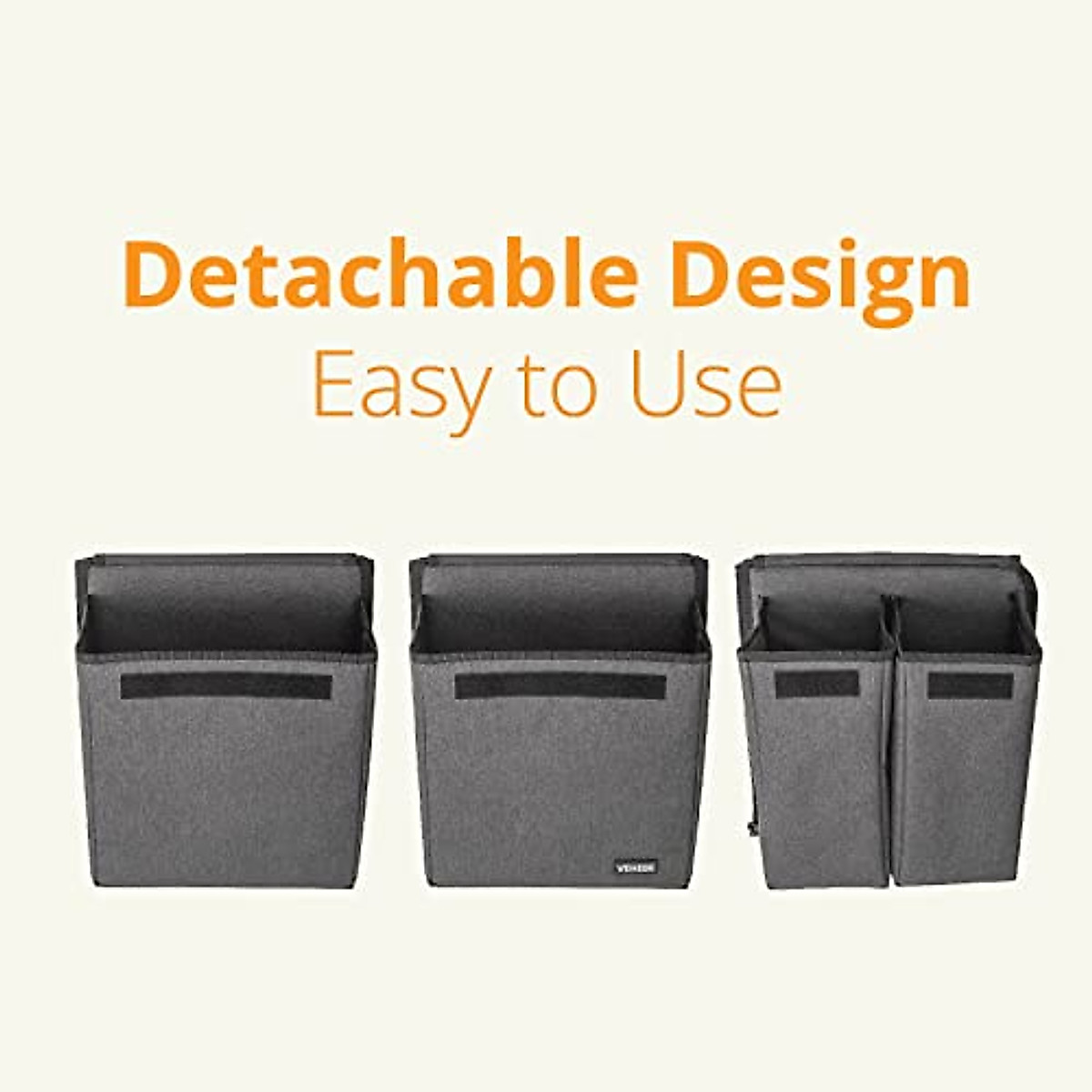 VEHEBE Trunk Organizer for Car, Large Capacity, Never floppy, Super Security Hook & Loops, Sturdy Material, Detachable Car Organizer, Insulated Bag included