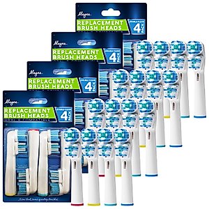 Replacement Brush Heads Compatible With Oral B- Double Clean Design, Pack of 16 Generic Electric Toothbrush Replacement Heads- Fits Oralb Pro 7000, 1000, 8000, 9000, 1500, 5000, Kids, Vitality & More!