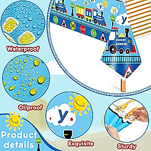 Irenare Train Plastic Tablecloths Train Birthday Party Supplies Train Party boy Tablecovers Train Party Decorations 51 x 87 Inch(3 Pieces)