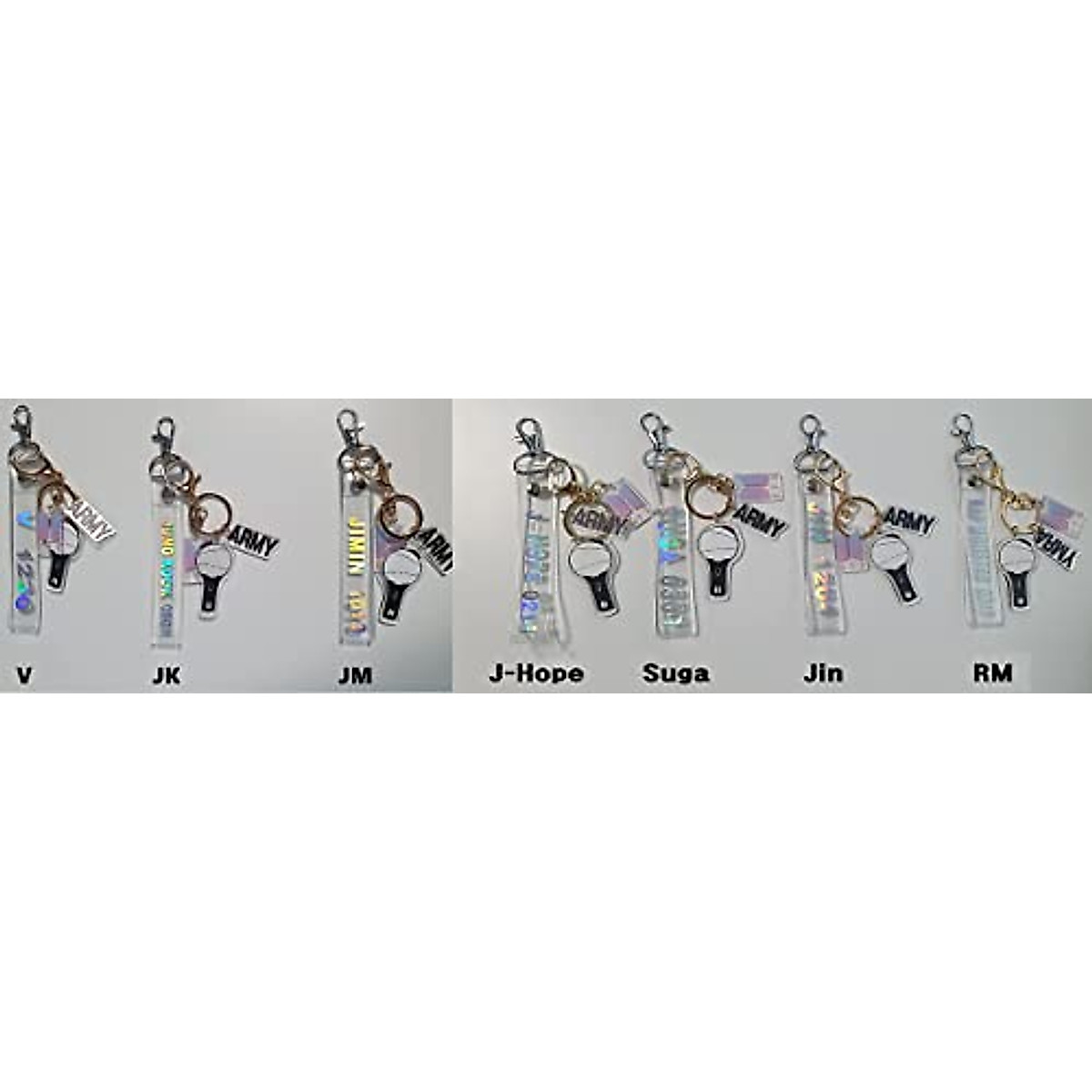Keychain for B-TS Set(2 PCS) Signature Merchandise Army Bomb Key Ring & Bangtanboys Name Keychain Army Gift Merch (JK)