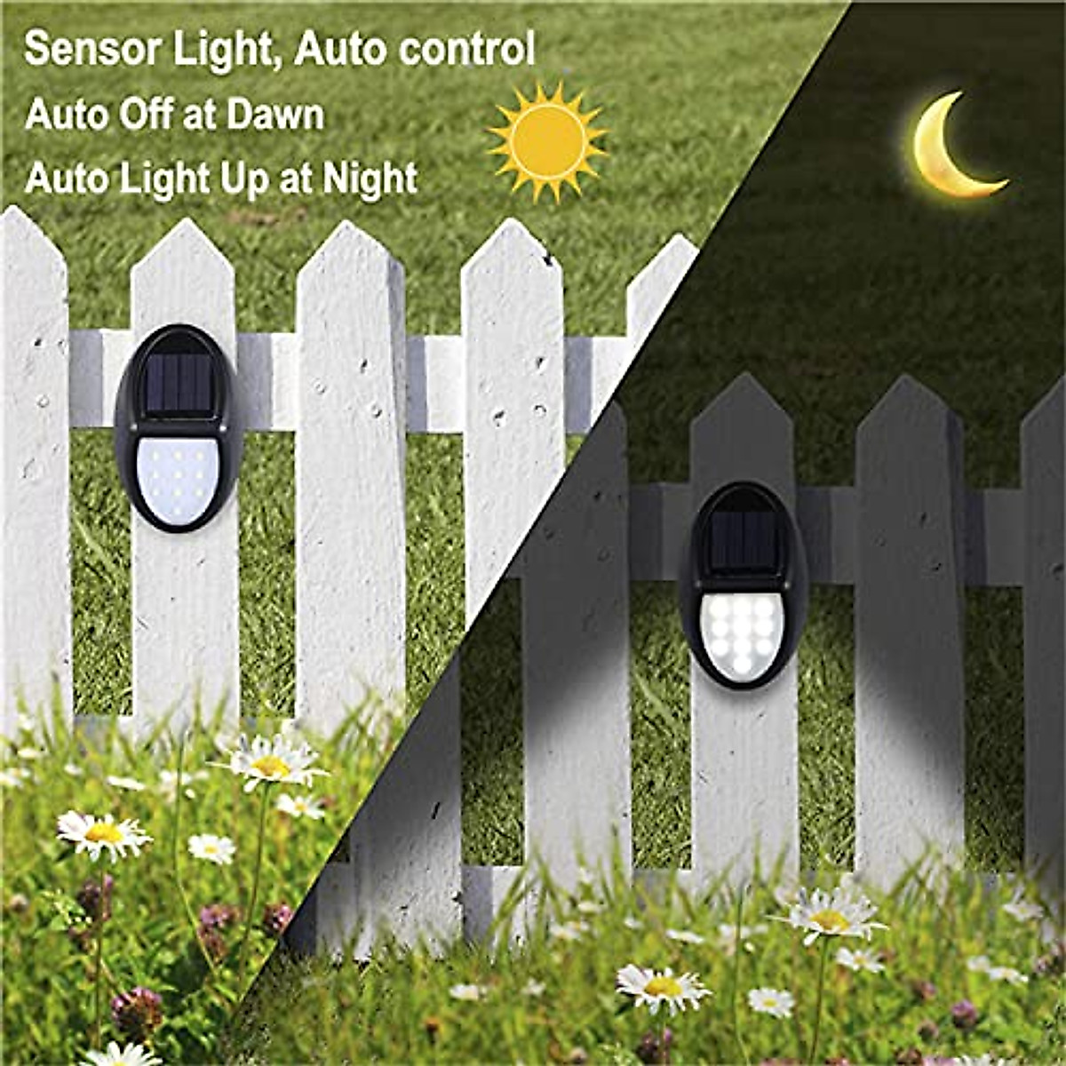 LED Human Body Induction Solar Personality Withsolar Motion Sen SOR Lights for Garden, Fence Ip65 Landscape Home Yard Decor Lighting Lawn Garden
