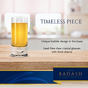 Badash Galaxy Crystal Shot Glasses - 4" Tall 3oz Lead-Free Glassware Set of 6