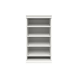 ClosetMaid Modular Storage Angled Shelves, Wood Closet Organizer Adjustable, Stacking, Full Backer, Decorative Trim, White, Shoe Shelf Unit