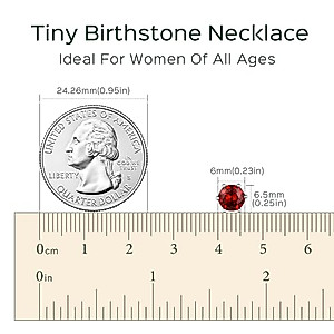 ChicSilver March Birthstone Necklace 925 Sterling Silver Blue Aquamarine Necklace Tiny Birthstone Jewelry with 16 Inch Chain Necklace