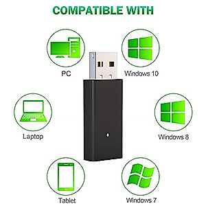 FOOAO Wireless Adapter for Xbox Controller Works with PC Windows 10/8.1/7 Compatible with Xbox One Xbox Series X Xbox One X S Controller Elite Series
