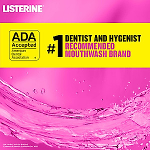 Listerine Smart Rinse Anticavity Fluoride Mouthwash, Pink Lemonade, 16.9 Fl. Oz (Pack of 6)