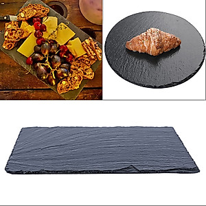ACKEIVTO Large Slate Cheese Board 12" x 16" Cheese Platter Slate Board, Wine and Cheese Serving Board