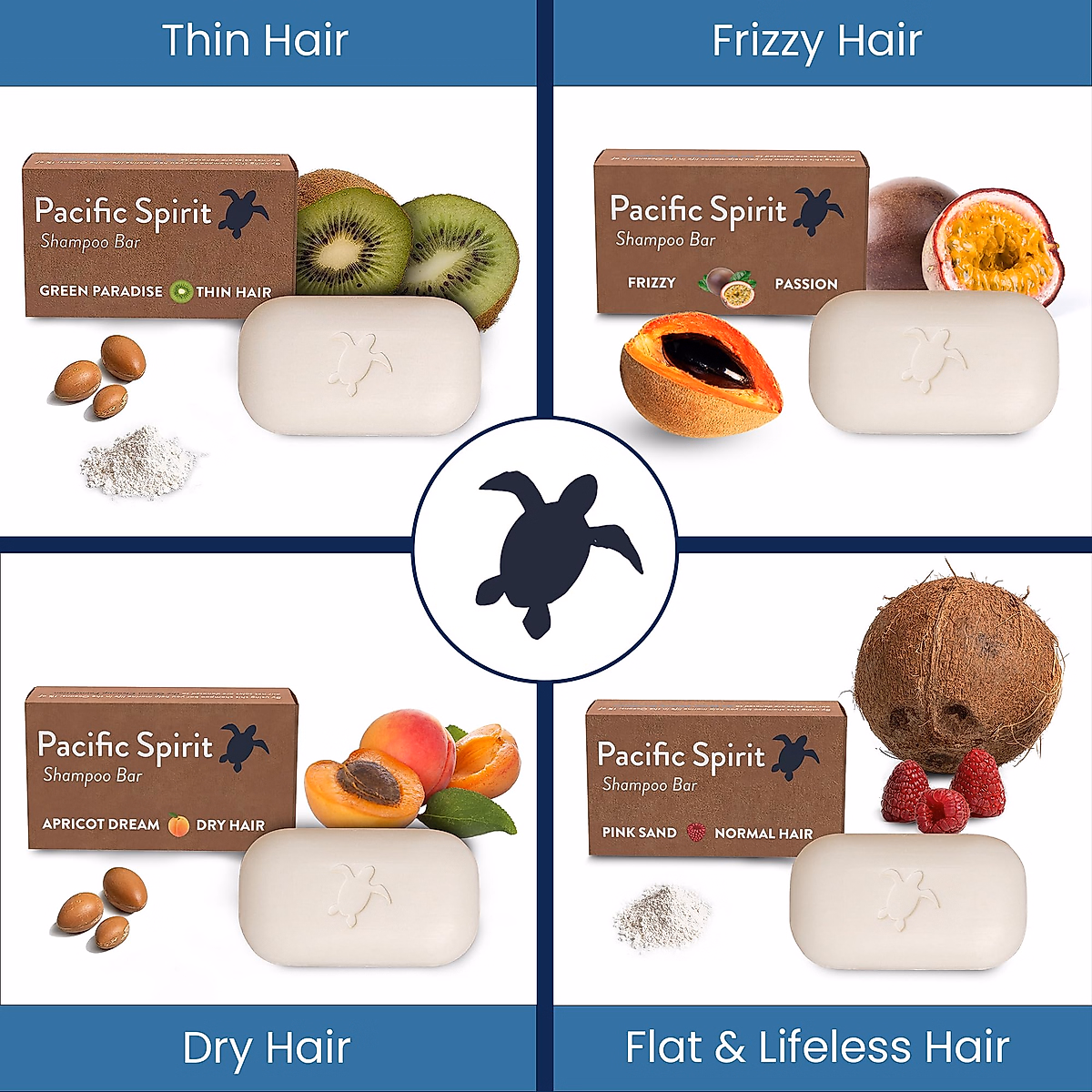 Pacific Spirit Shampoo Bar for thin hair with Argan Oil & Kiwi, Gentle foam, Natural, Green, SLS free, Sulfate Free, Soap-Free, Zero Waste, Vegan, 3.53 Oz