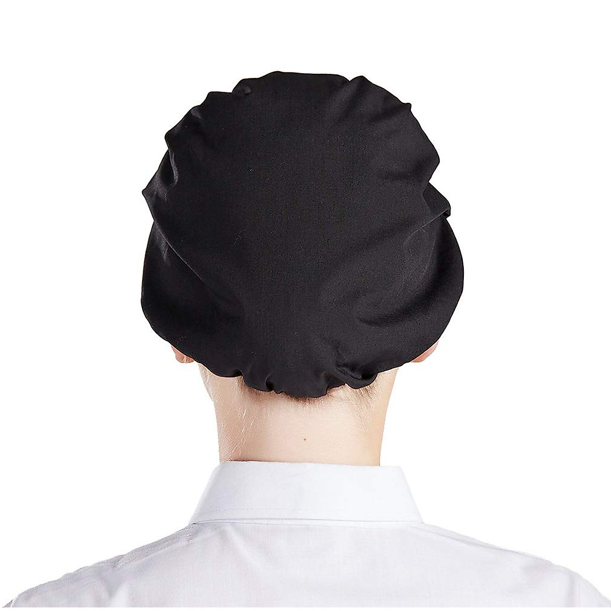 Nanxson 3pcs Unisex Chef Hat Elastic Chef Cap Kitchen Baking Cooking Hat for Men Women with Brim CF9035 Black
