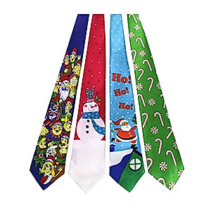 JEMYGINS Original 4PCS One-off Christmas Tie Mens and boys Necktie for Festival (7)